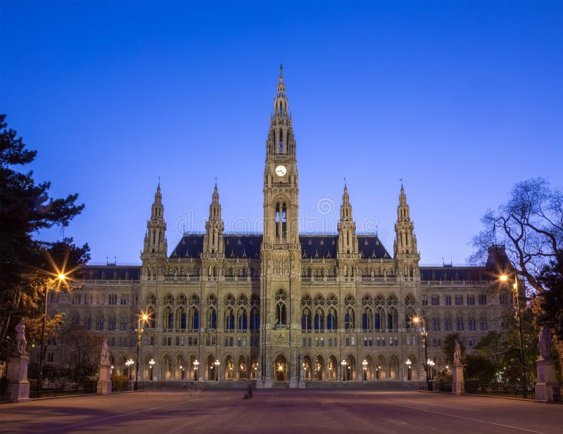 Tall Gothic Building of Vienna City Hall, Austria Editorial Image ...