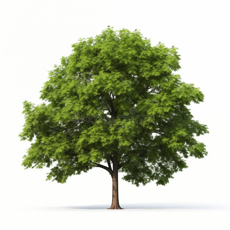 Tall Green Tree with Dense Foliage and Broad Canopy Isolated Against ...