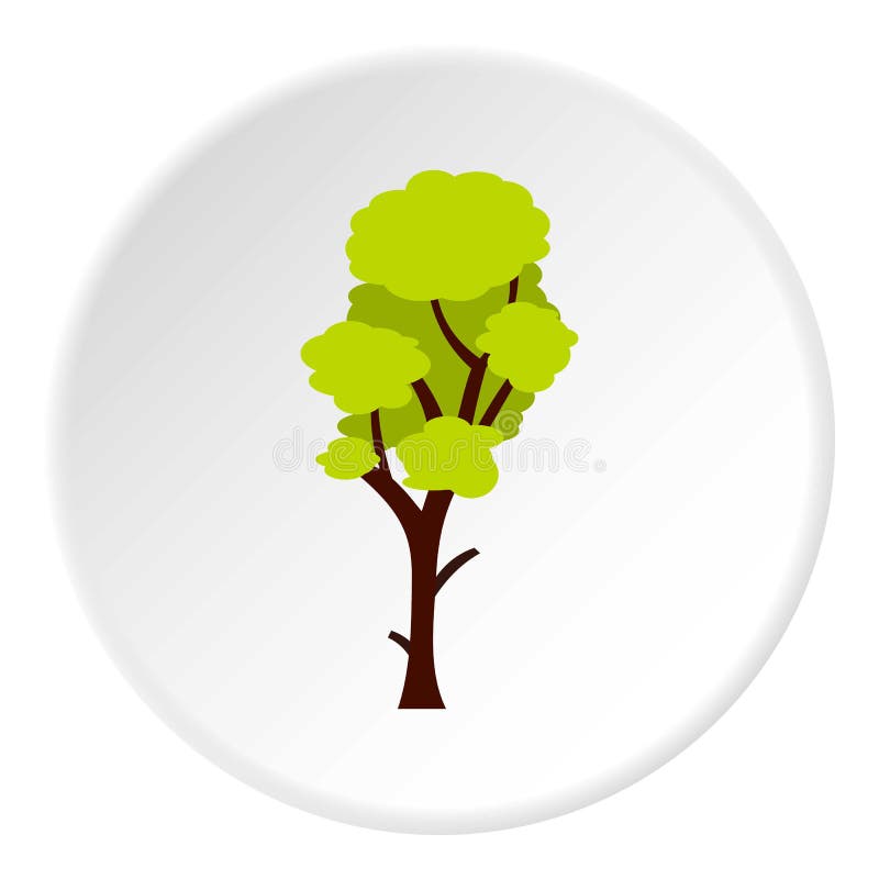 Tall Green Tree Icon Circle Stock Vector - Illustration of forest ...