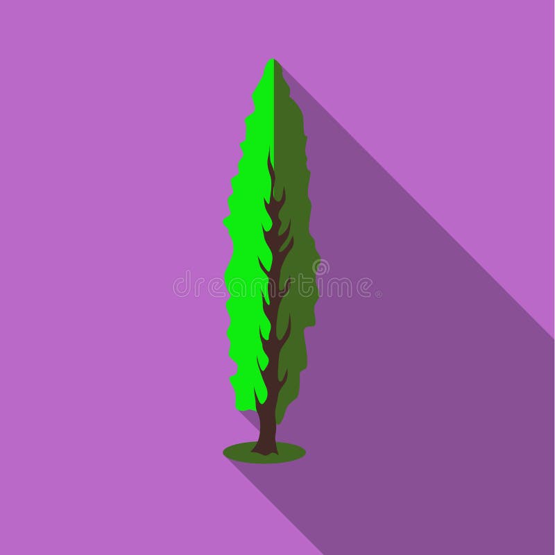 Tall Tree with Fruits Icon, Flat Style Stock Vector - Illustration of ...