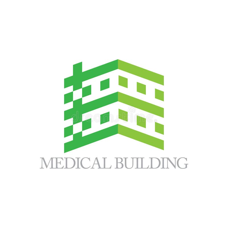 Tall Hospital Building Geometric Design Logo Vector Stock Vector ...