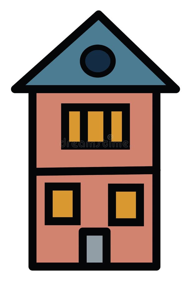 Tall house, icon stock vector. Illustration of contour - 260371608