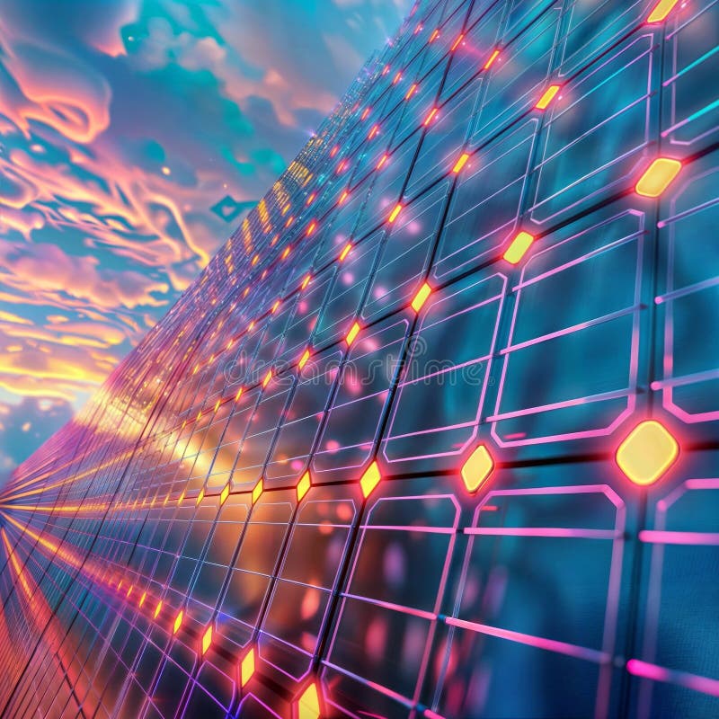 Infinity Solar Panel: Tall, Backlit, Futuristic Symbol of Renewable ...