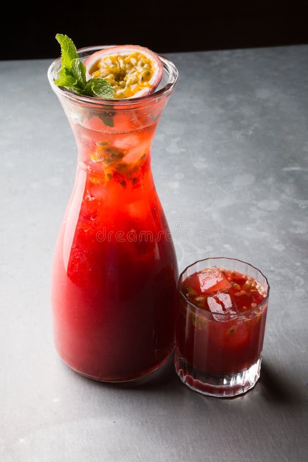 Tall jar of red lemonade stock image. Image of natural - 104304741