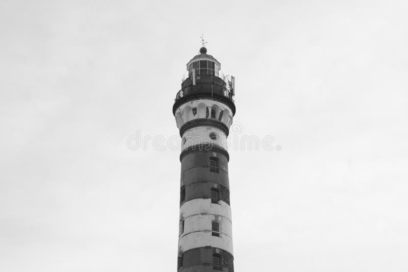 Tall Lighthouse Black and White Background Stock Image - Image of ...