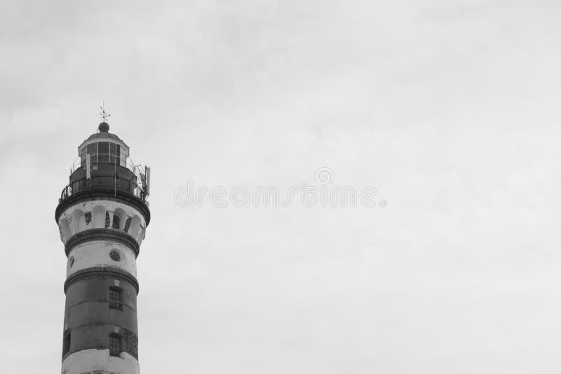 Tall Lighthouse Black and White Background Stock Image - Image of ...