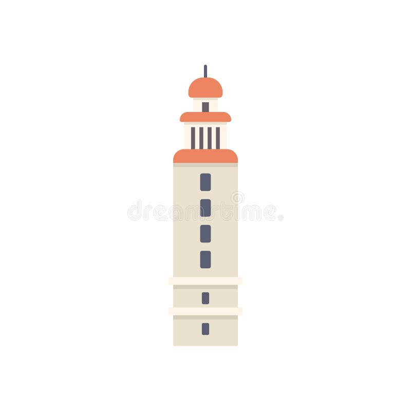 Tall Lighthouse Tower Guiding Ships with Bright Light Stock ...