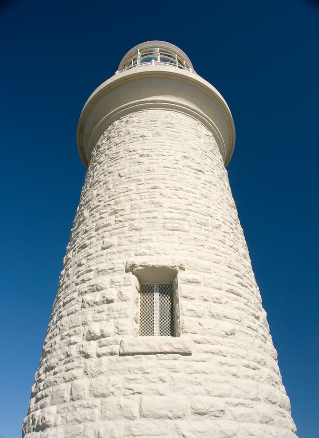 Tall Lighthouse with View To Blue Sky Stock Image - Image of tall, lime ...