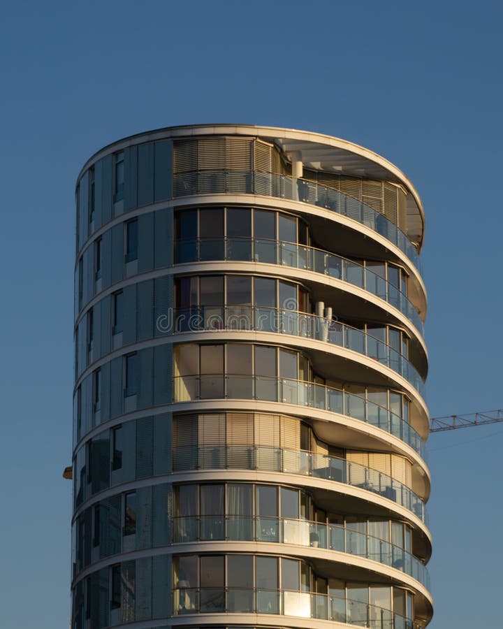 Tall, Majestic Building with Multiple Balconies. Stock Image - Image of ...