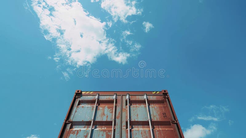 A Tall Metal Container Under a Clear Blue Sky. Suitable for Industrial ...
