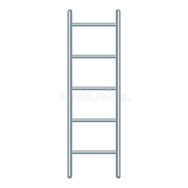 Tall Metal Ladder Standing on a White Background Stock Vector ...