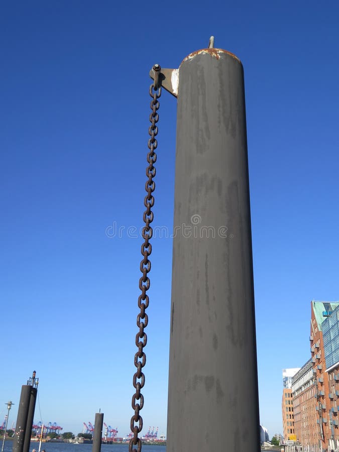 Tall metal post stock photo. Image of harbor, district - 77757384