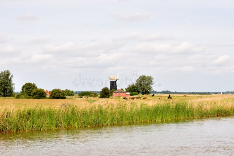 Tall Mill drainage mill stock photo. Image of broads - 20903990