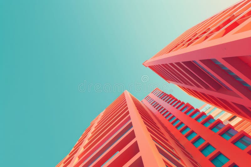 A Tall Modern Building with a Blue Sky in the Background with ...