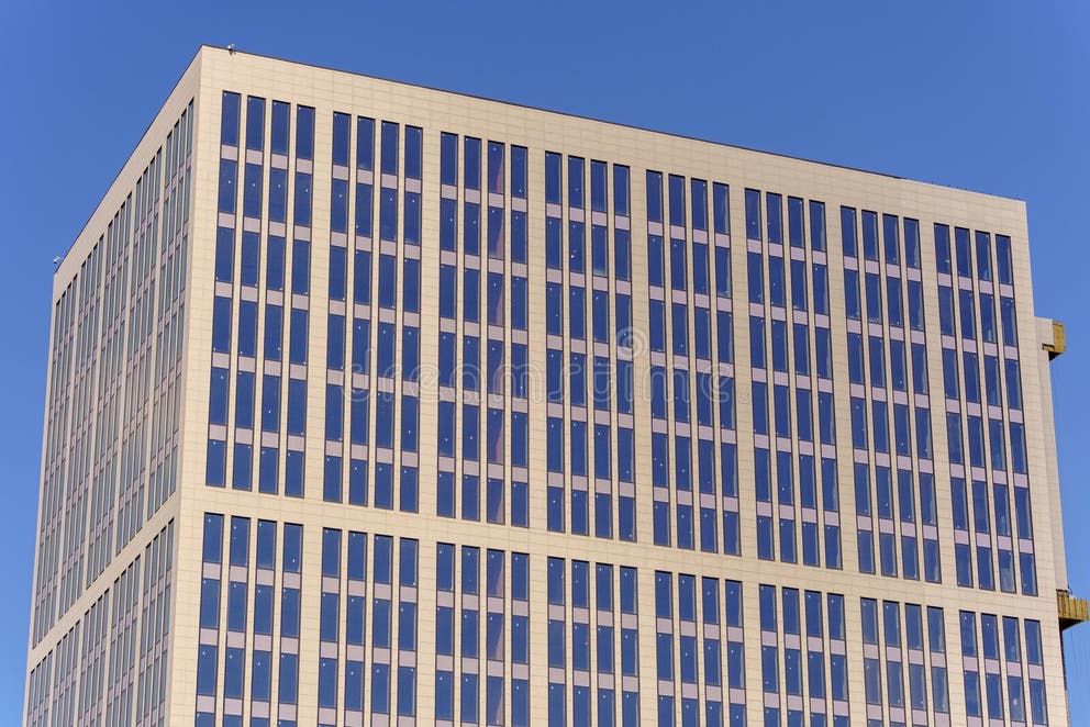 Tall Modern Building with Vertically Stretched Windows Stock Image ...
