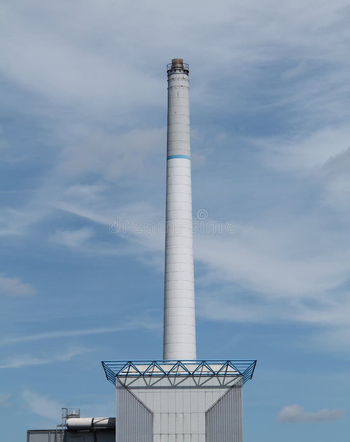 Tall Modern Chimney. stock photo. Image of work, factory - 97105616