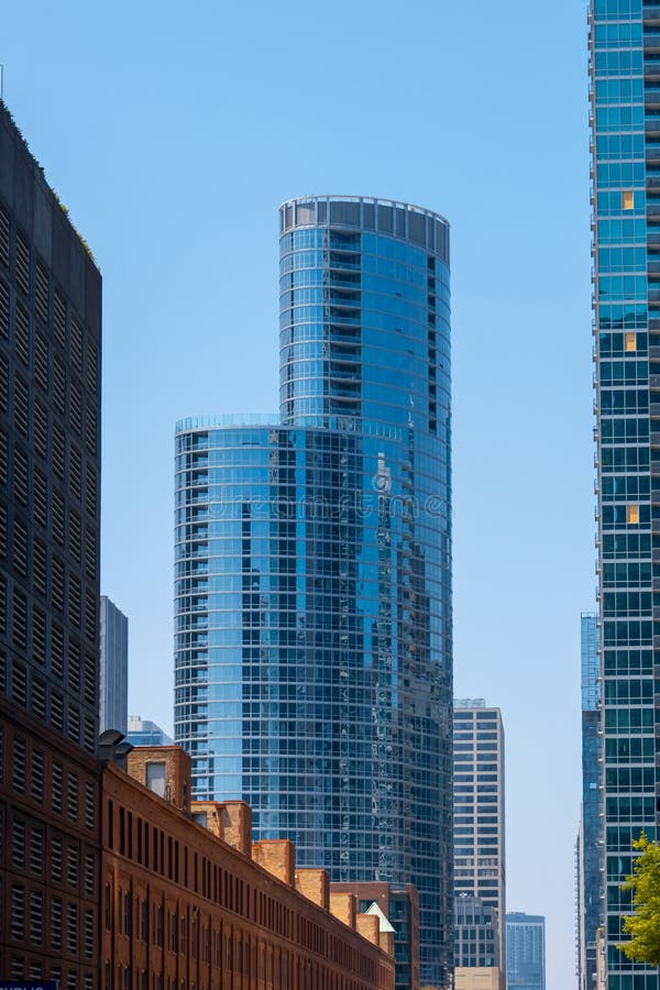 Tall Glass Building in Chicago Downtown Stock Image - Image of high ...