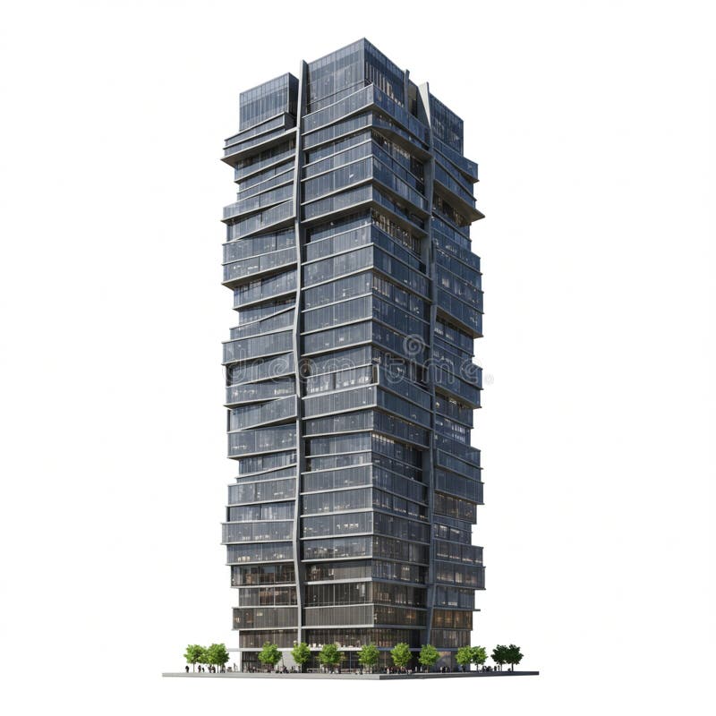 Tall, Modern Skyscraper with a Distinctive, Staggered Design. Composed ...