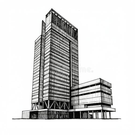 Tall, Modern Skyscraper with a Rectangular Design Composed of Stacked ...