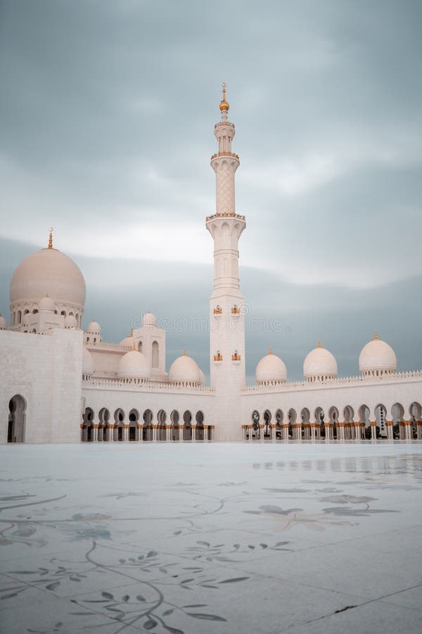 Tall Mosque with a Dark Clouds Stock Image - Image of famous, arabic ...