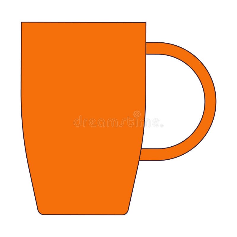 Tall Mug with Handle 2D Linear Cartoon Object Stock Vector ...