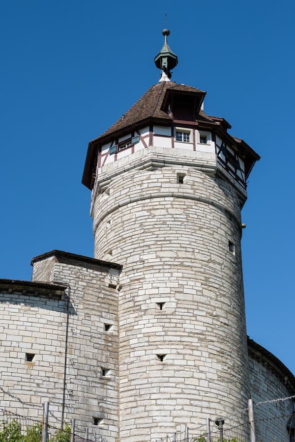 Tall Munot Castle Tower in Schaffhausen, Switzerland Stock Photo ...
