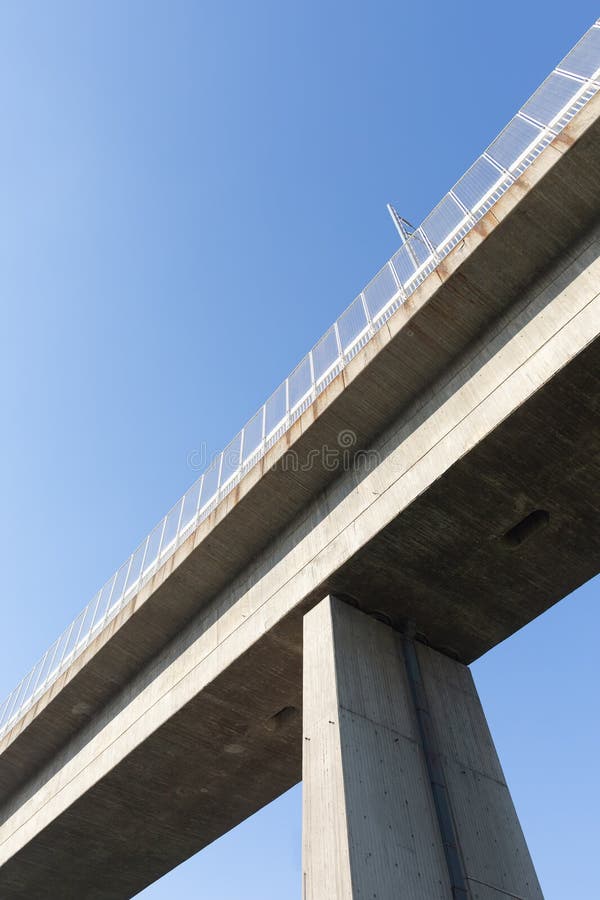 Tall Overhead Train Bridge High Up in the Sky Stock Photo - Image of ...