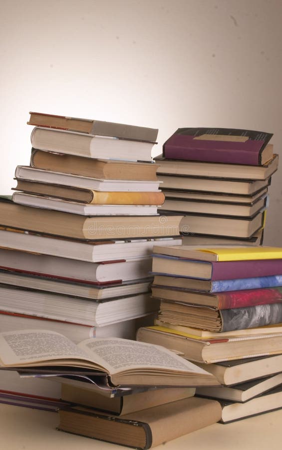 Tall piles of books stock photo. Image of inside, piles - 7912292