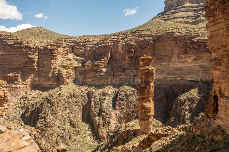 The Tall Pillar Hidden in the Canyon at Monument Creek Stock Photo ...