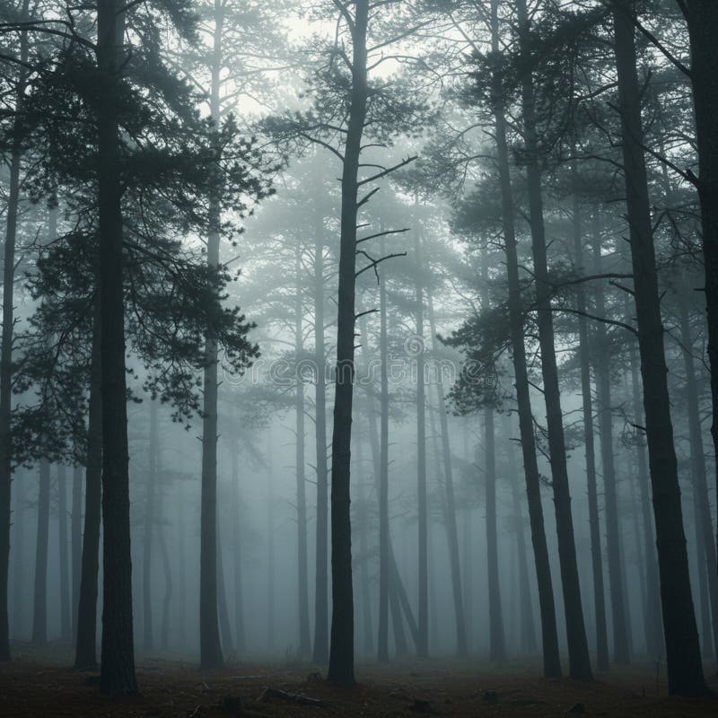 Tall Pine Trees (Pinus Spp.) in a Dense Forest Setting Create a ...