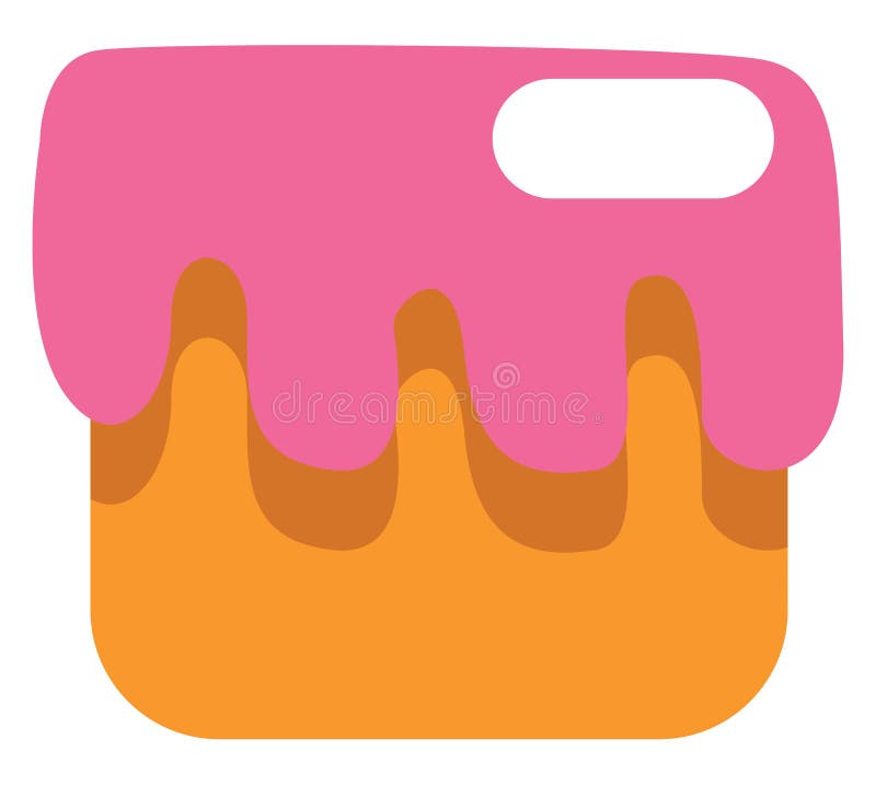 Tall pink cake, icon stock vector. Illustration of cartoon - 261063861