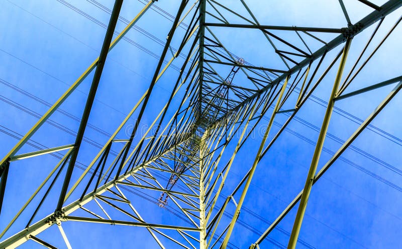 Tall power line tower stock photo. Image of industry - 89626478