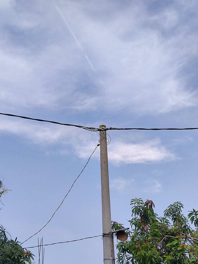 Tall Power Poles and Beautiful Sky Stock Image - Image of beautiful ...