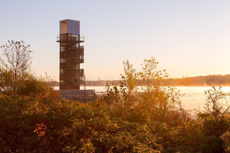 Tall Public Observation Tower on the Samuel-De Champlain Walk Along the ... Tall Public Observation Tower on the Samuel-De Champlain Walk Along the ...