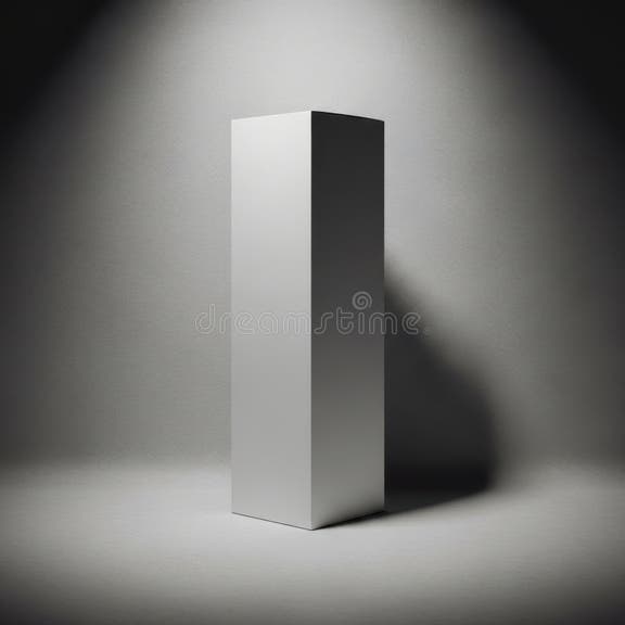 Tall Rectangular Prism Shaped Object Illuminated by Spotlight Isolated ...