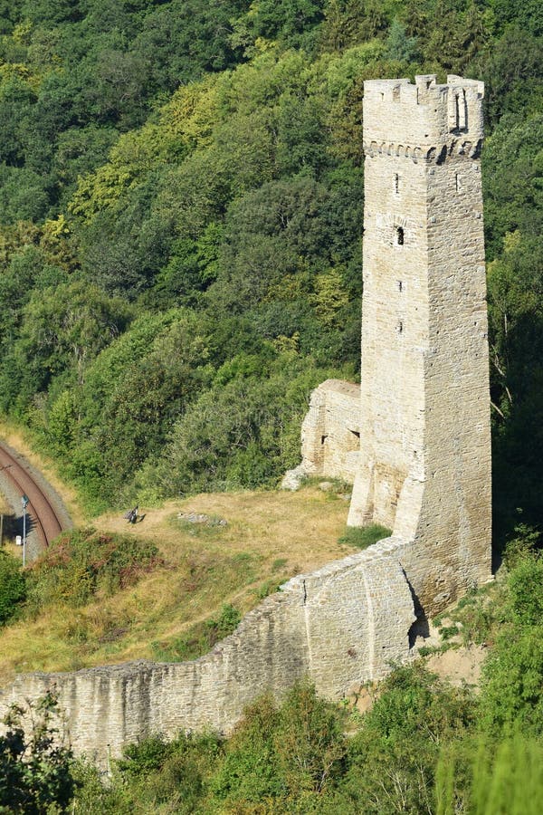View Down To the Philipsburg Monreal in Germany Above the Railroad ...