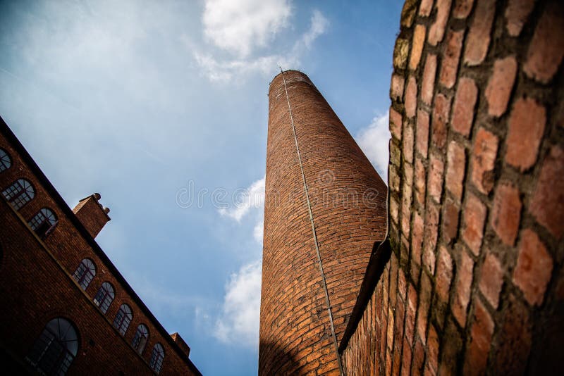 Tall red brick chimney stock photo. Image of chimney - 126316556