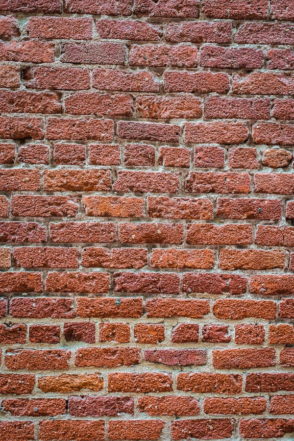 Tall Red Brick Wall stock photo. Image of block, distressed - 75164648