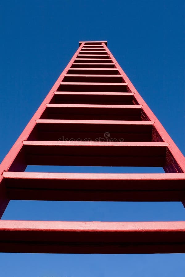 Tall Red Ladder stock image. Image of steps, diminishing - 2890101