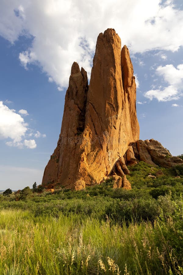 Tall Red Rock Formation at Garden of the Gods State Park Stock Image ...