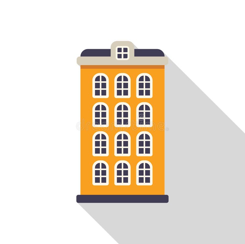 Tall Residential Building with Many Windows Casting Long Shadow Stock ...