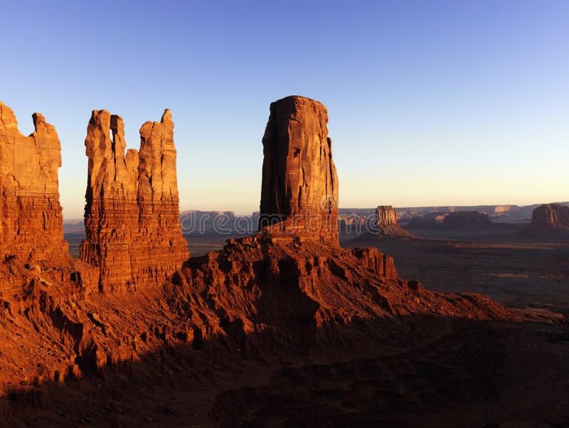 Tall Rock Formations in Monument Valley National P Stock Photo - Image ...