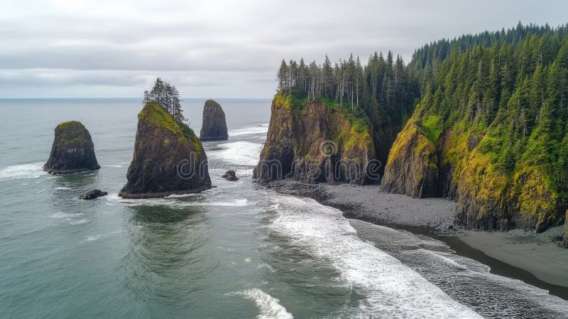 Tall Rocks Emerge from the Water, Creating a Striking View Near the ...