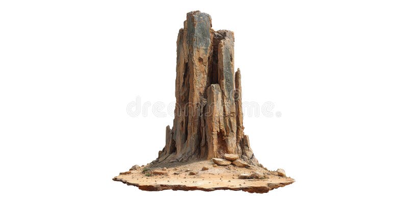 Tall Rocky Formation with Jagged Edges Isolated on Transparent ...