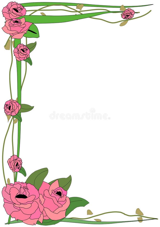 Rose Vine Border Vector Stock Illustrations – 475 Rose Vine Border ...