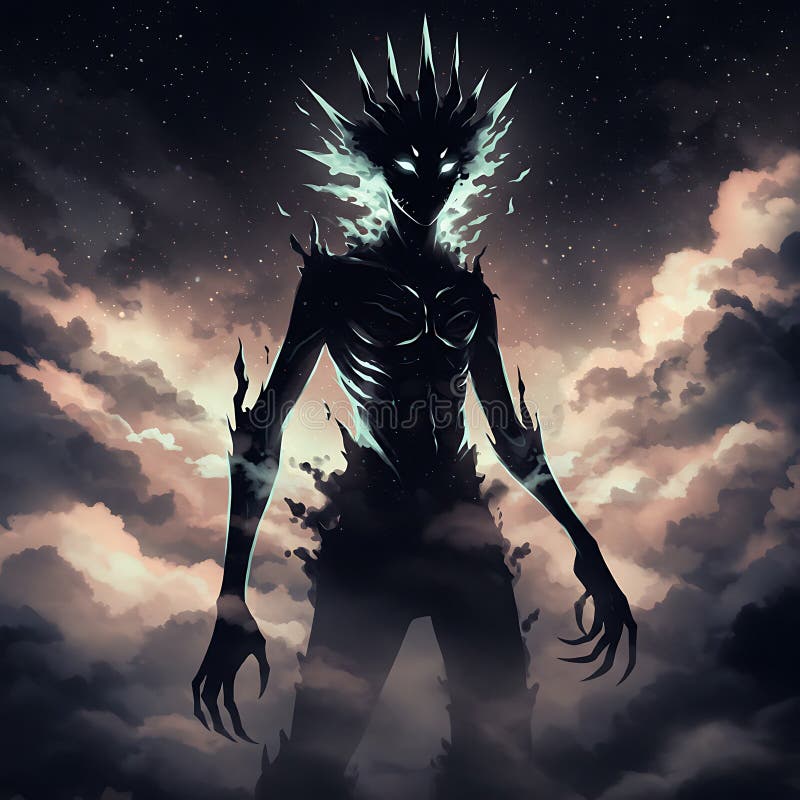 A Tall, Shadowy Figure with Sharp, Pointed Features Stands Against a ...