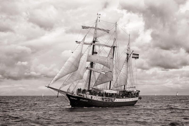 Tall Ship ATLANTIS editorial stock image. Image of flags - 36479324