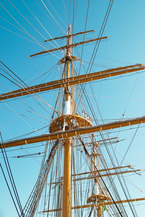 Tall ship mast with ropes stock image. Image of maritime - 200696283