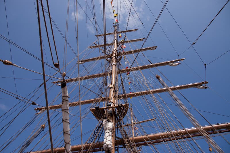 Tall ship masts stock image. Image of ladder, masts, sailor - 41560715