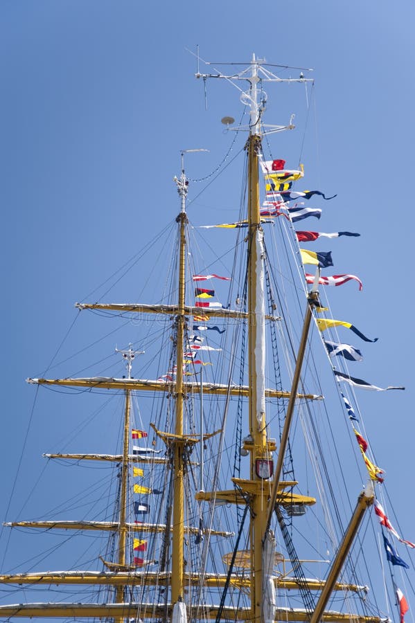 Ship S Mast with Naval Flags Stock Photo - Image of yacht, signalflag ...